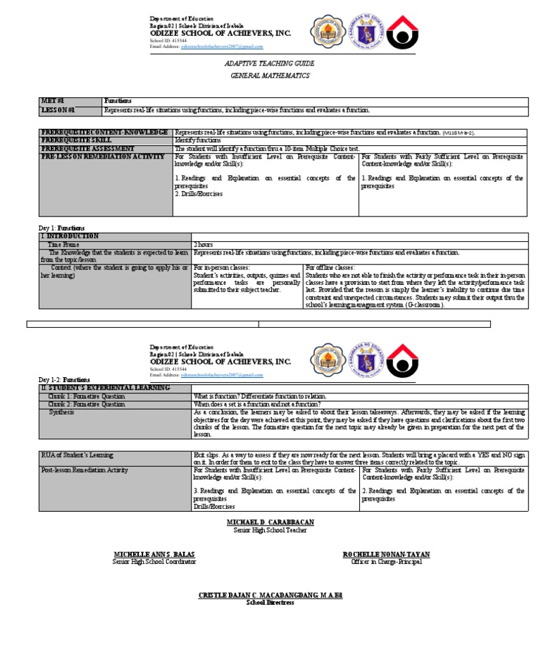 Atg 1 - Function | PDF | Learning | Teaching Method