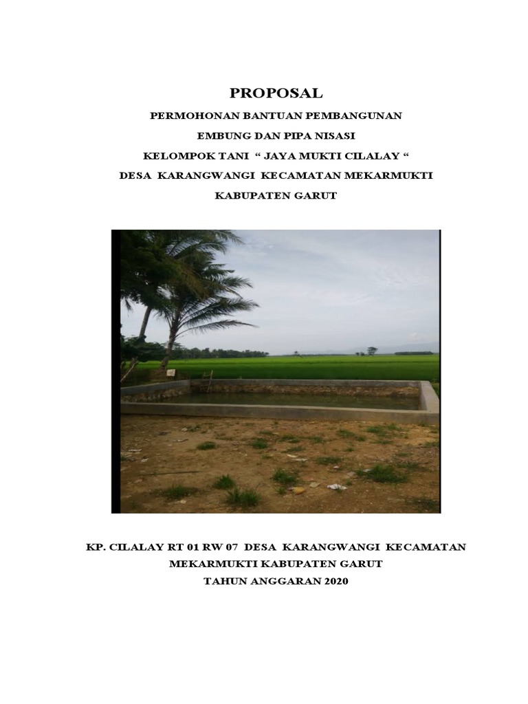 Proposal Embung Cilalay | PDF