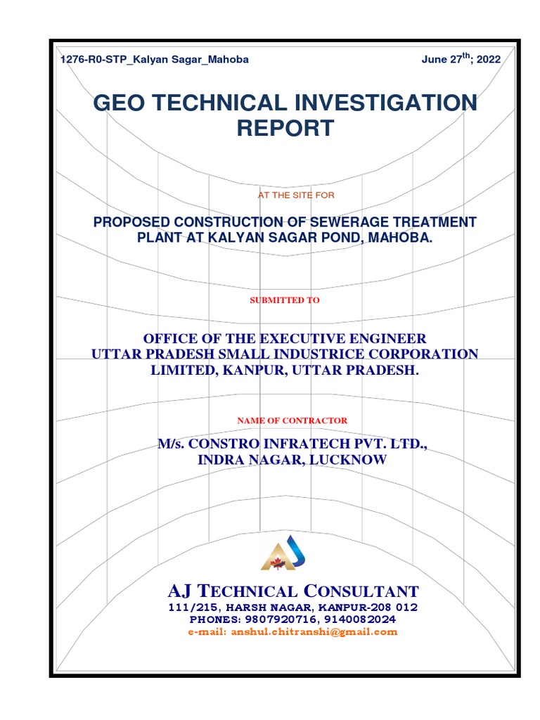 1276-R0-STP - Kalyan Sagar - Mahoba | PDF | Granite | Geotechnical Engineering