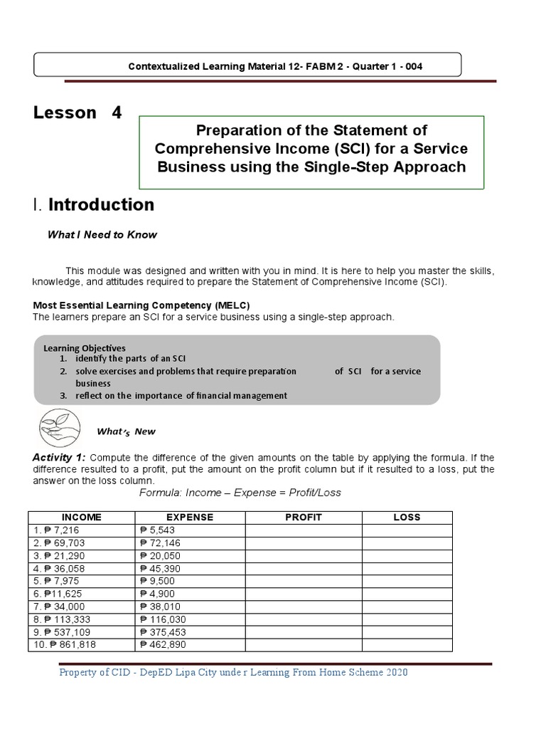 2 Abm Fabm2 12 W2 3 Melc 4 1 | PDF | Expense | Income Statement