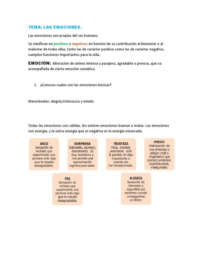 Las Emociones | PDF | Las emociones | Sicología
