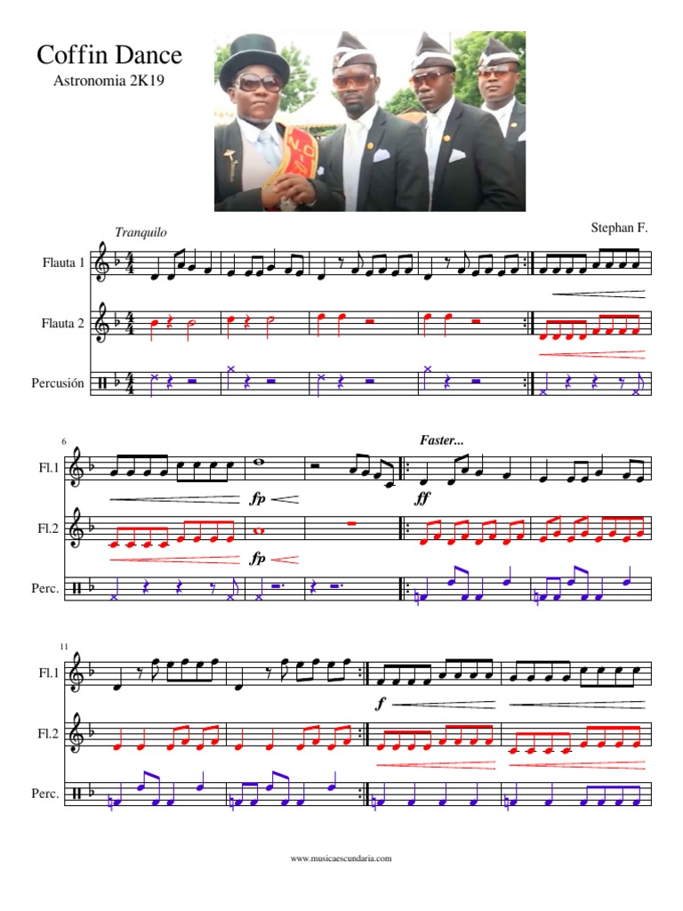 Coffin Dance Partitura Sheet Music Astronomia | PDF