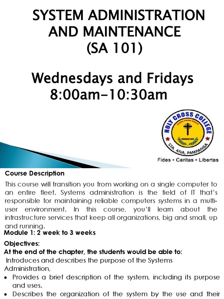 System Administration and Maintenance Module 1 | PDF | Operating System ...