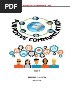 Module in Purposive Communication 1 First Year College | PDF | Communication | Language Acquisition