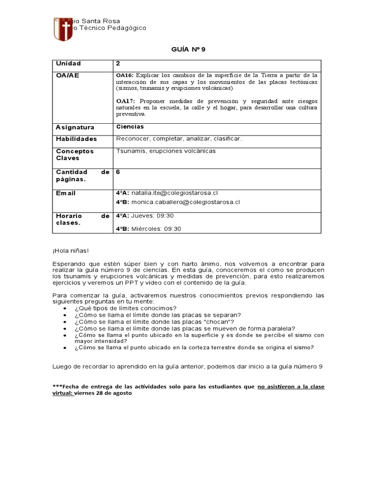4tos Ciencias Guia9 | PDF | Temblores | Tsunami