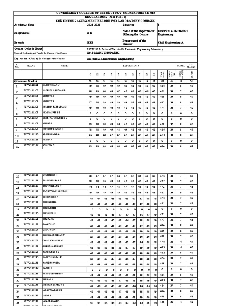 Beee Lab - Civil A-Sessional | PDF | Electromagnetism | Information Age