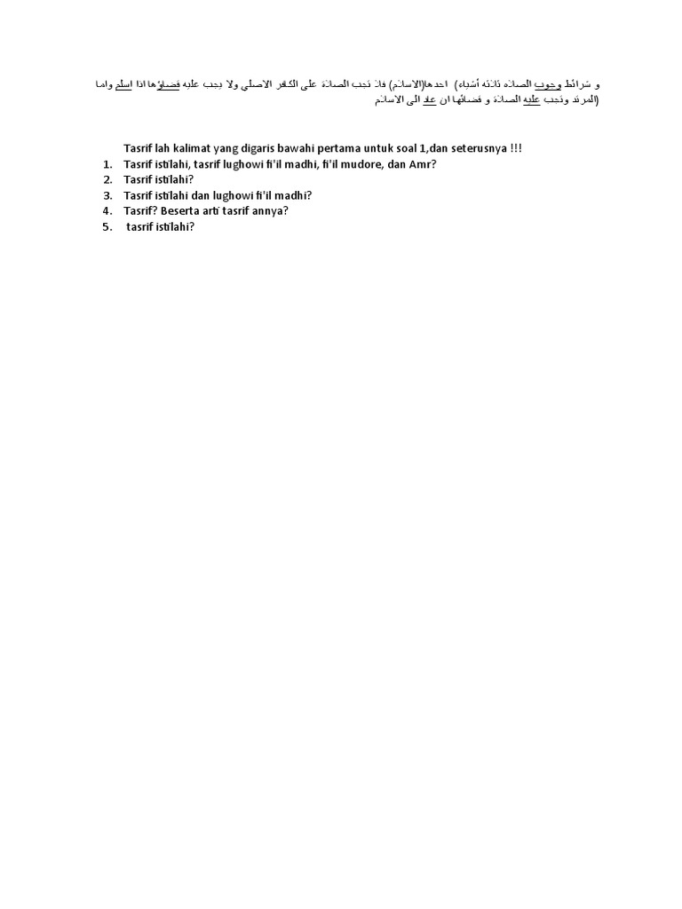 Soal Tasrif | PDF
