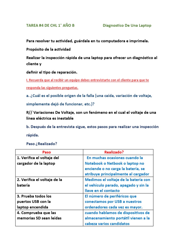 Tarea 4 | PDF | Ordenador portátil | USB