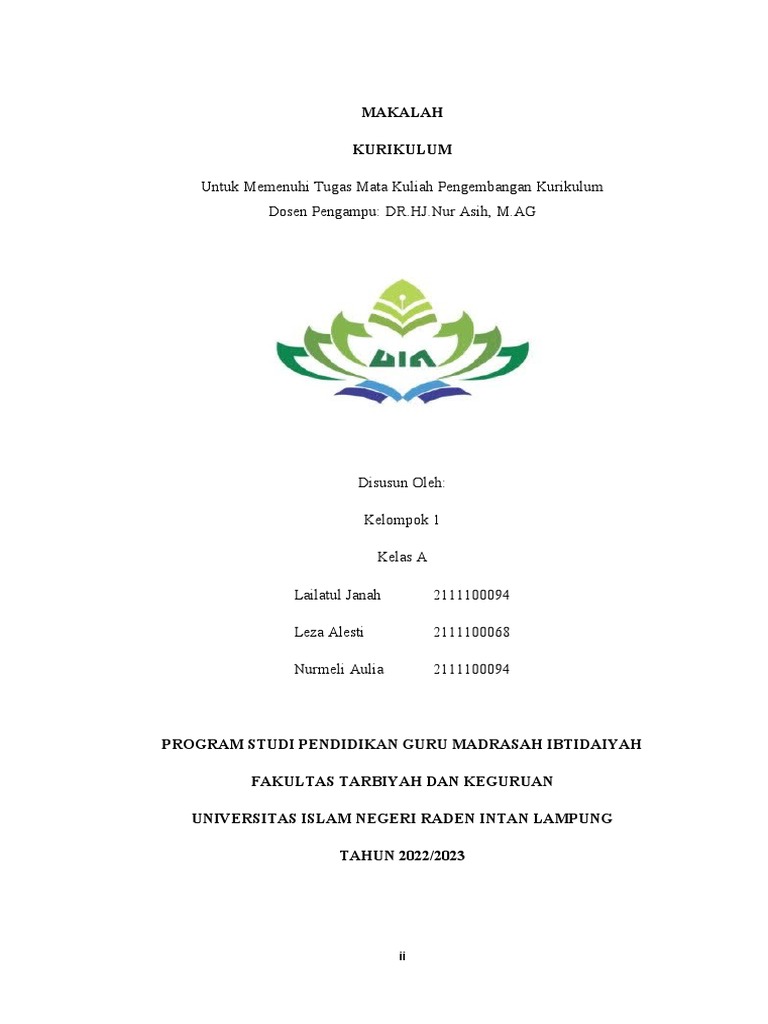 Pengembangan Kurikulum-1 | PDF | Karier & Perkembangan | Kajian Bahasa ...