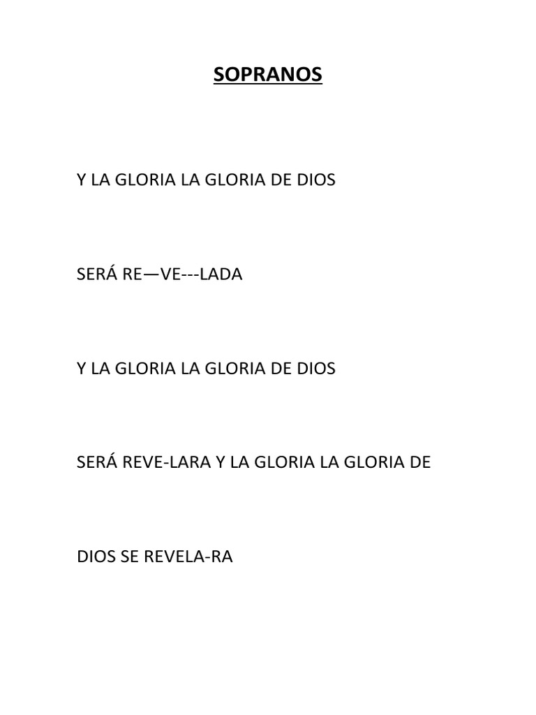 SOPRANOS | PDF | Música vocal | Musica coral