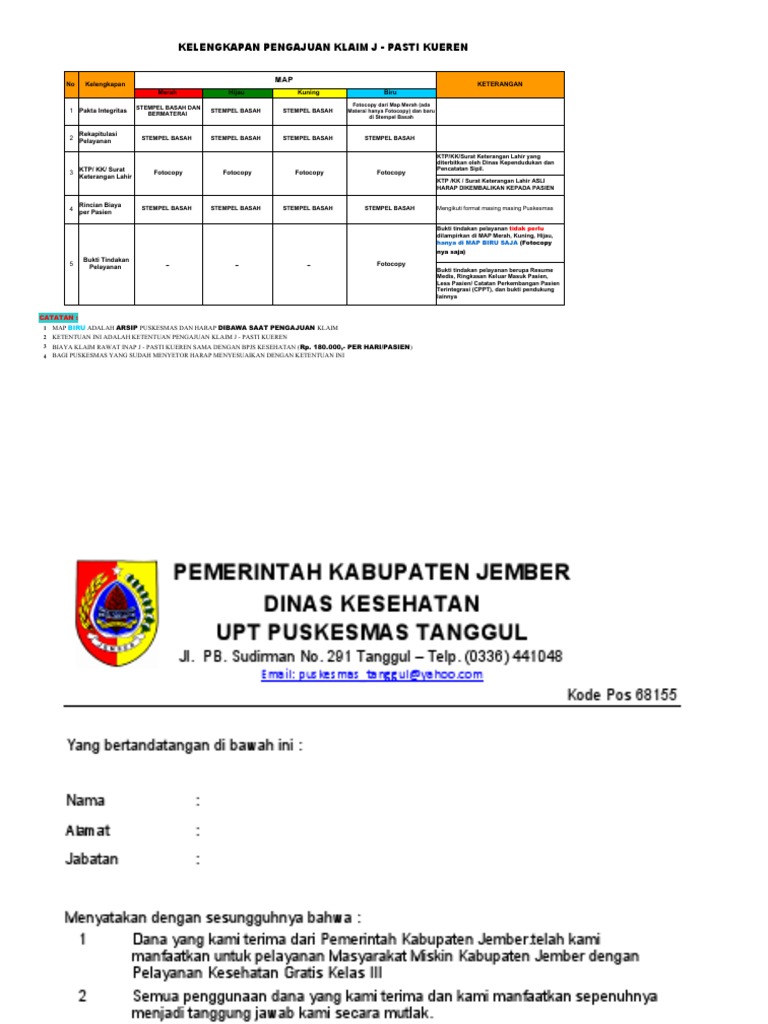 Kelengkapan Klaim J Pasti Kueren | PDF