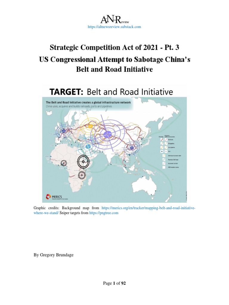 Strategic Competition Act of 2021 - Pt. 3 Target Belt and Road ...
