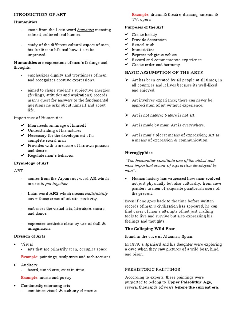 Arta Prelim Exam Reviewer | PDF | The Arts | Composition (Visual Arts)