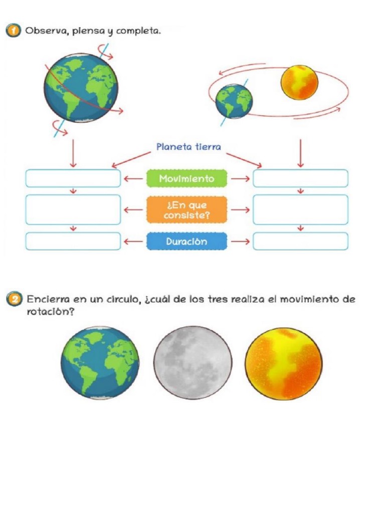 Actividad Movimientos de La Tierra | PDF