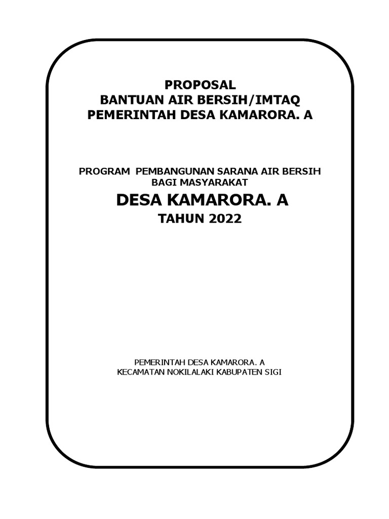 Proposal Permohonan Bantuan Air Bersih | PDF