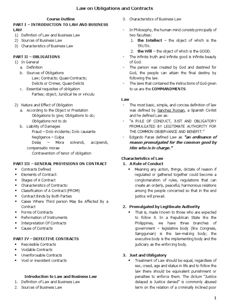 Law On Obligations and Contracts Module 1 & 2 | PDF | Law Of Obligations | Negligence