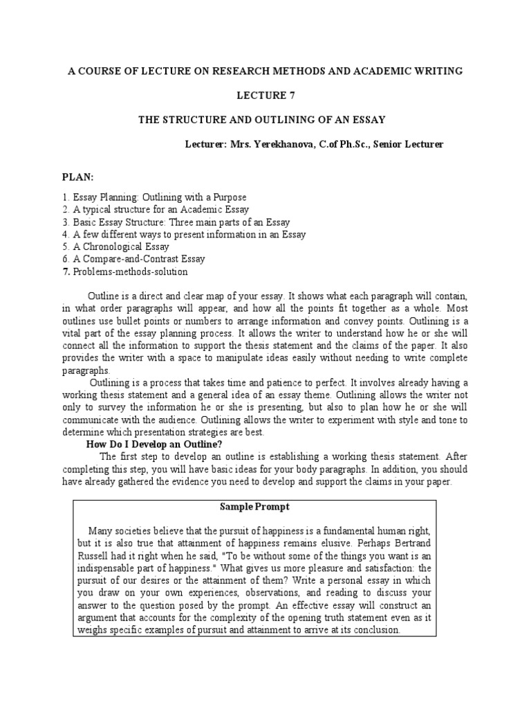 Lecture 7 Academic Writing | Download Free PDF | Essays | Happiness