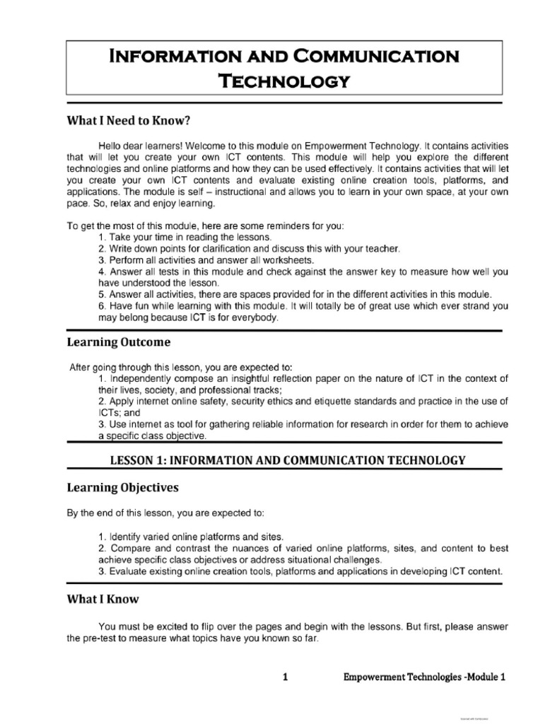 E-Tech Module 1 | PDF