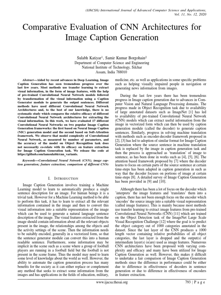 Paper_91-Comparative_Evaluation_of_CNN_Architectures | PDF | Neuroscience | Cognition