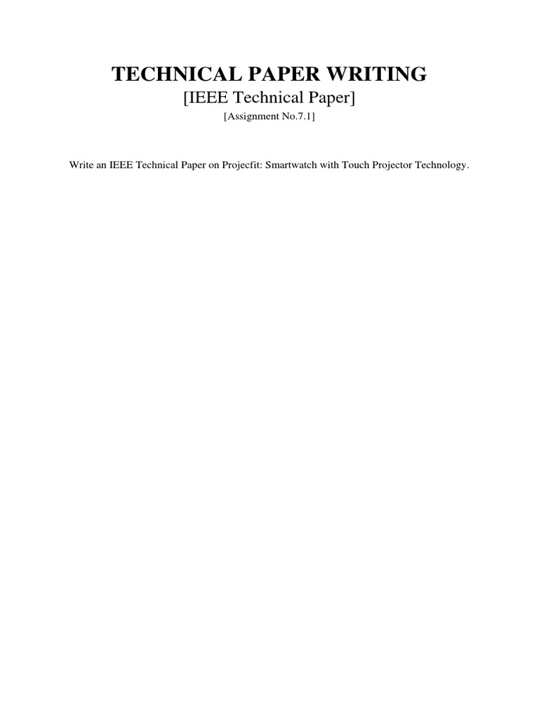 Technical Paper Sample | PDF | Smartwatch | Equipment