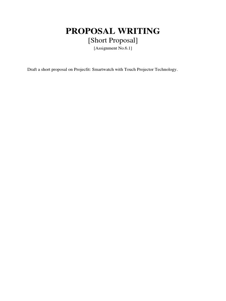Proposal Writing Sample | PDF | Smartwatch | Printed Circuit Board
