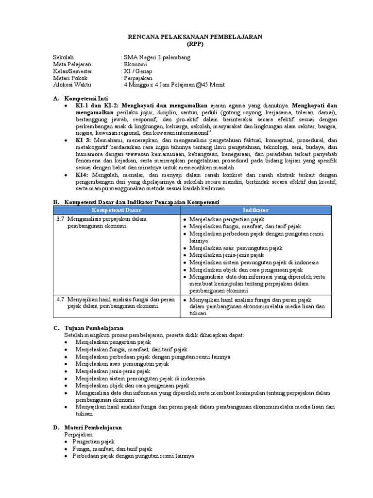 RPP 7 Perpajakan | PDF