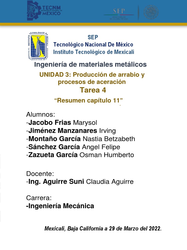 Tarea 4 IMM | PDF | Metalurgia | Rieles