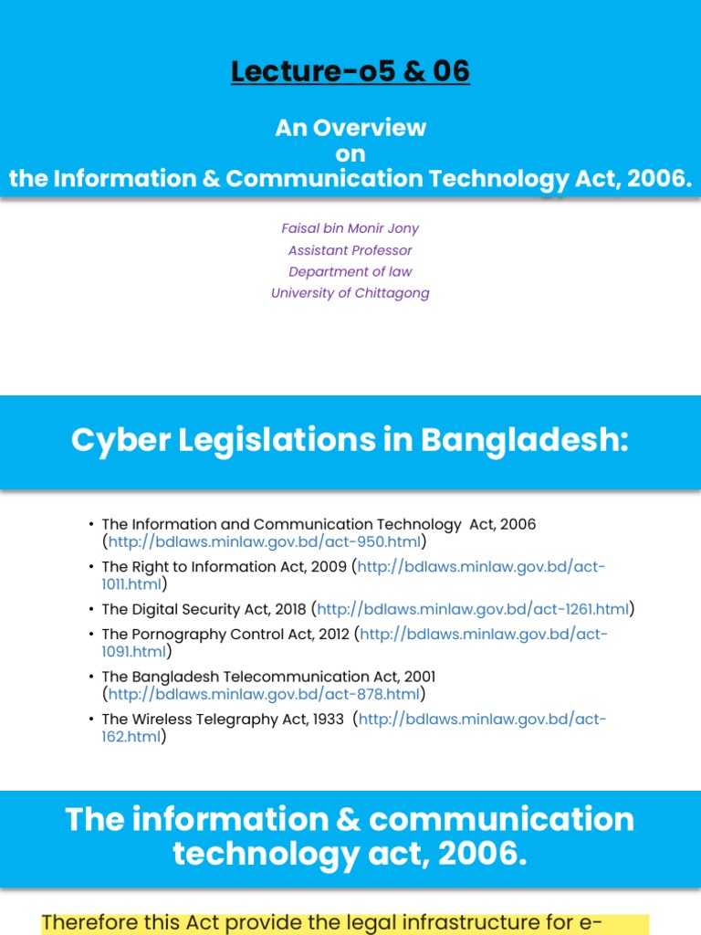 ICT Act 2006: Overview & Key Provisions | PDF | Cybercrime | E Commerce
