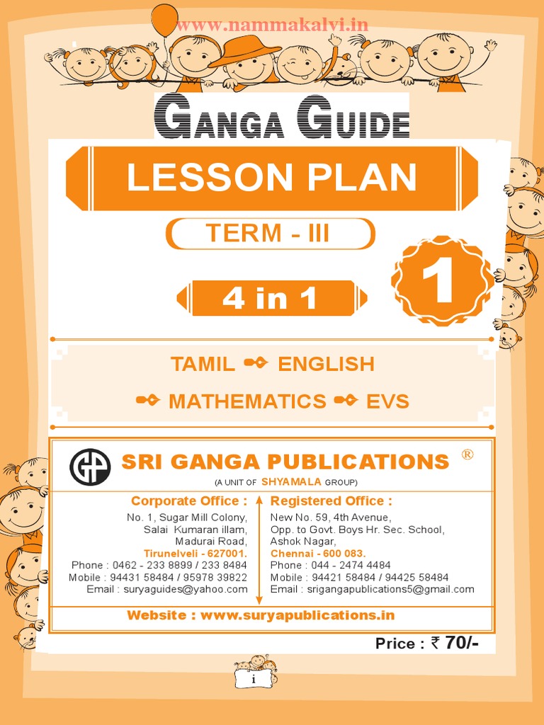 Namma Kalvi 1st Standard Lesson Plan Ganga Term 3 EM | PDF | Teachers ...