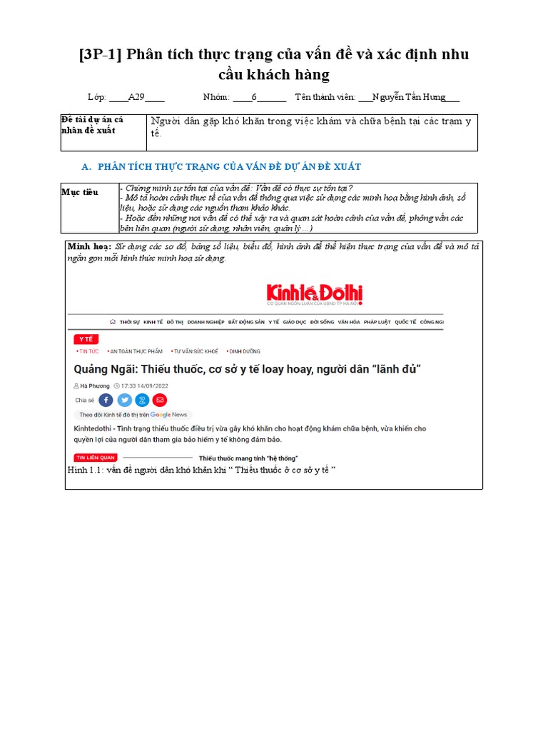 (3P-1) Phan Tich Thuc Trang Cua Van de Va Xac Dinh Nhu Cau Khach Hang | PDF