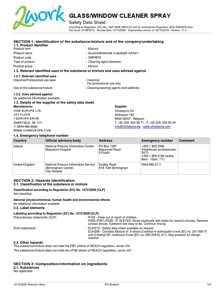 2w04579_coshh | PDF | Toxicity | Workplace