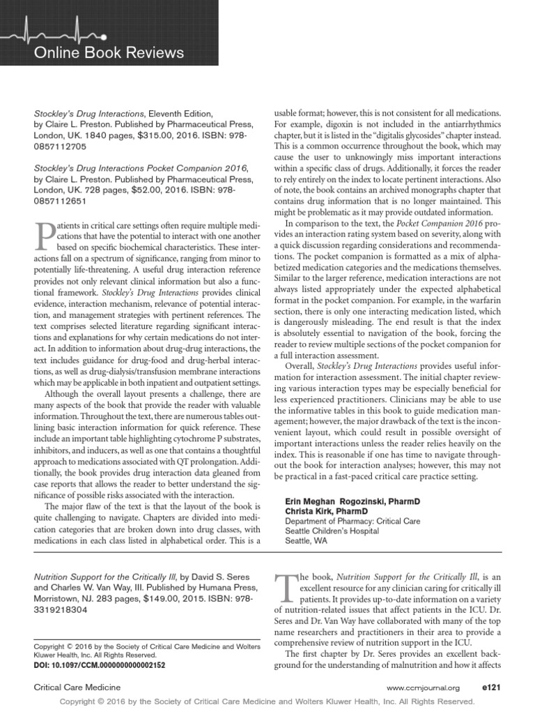 Online Book Reviews: Stockley's Drug Interactions, Eleventh Edition | Download Free PDF ...