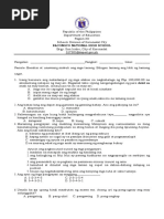 UNANG MARKAHANG PAGSUSULIT-GRADE 9 With Answer key-MA'AM NERY H. SALAZAR MT-II | PDF