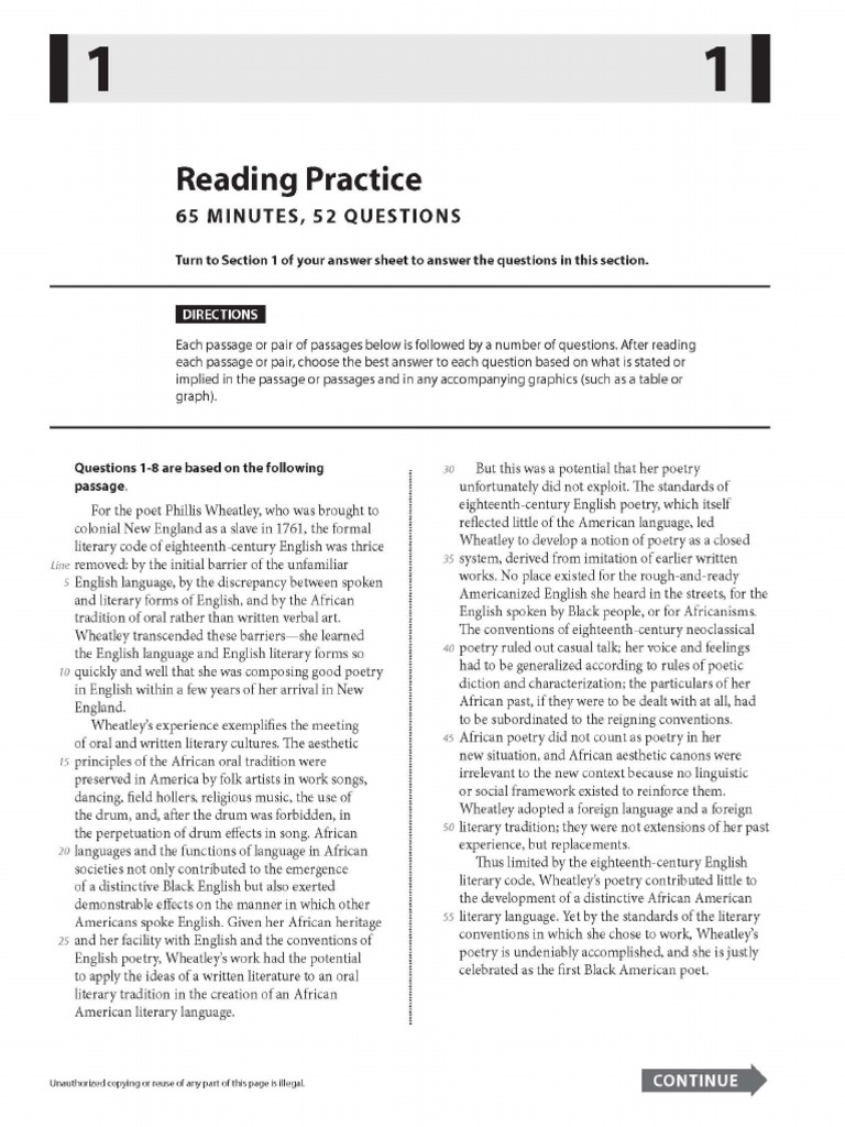 Reading Practice 3 Student Handout | PDF