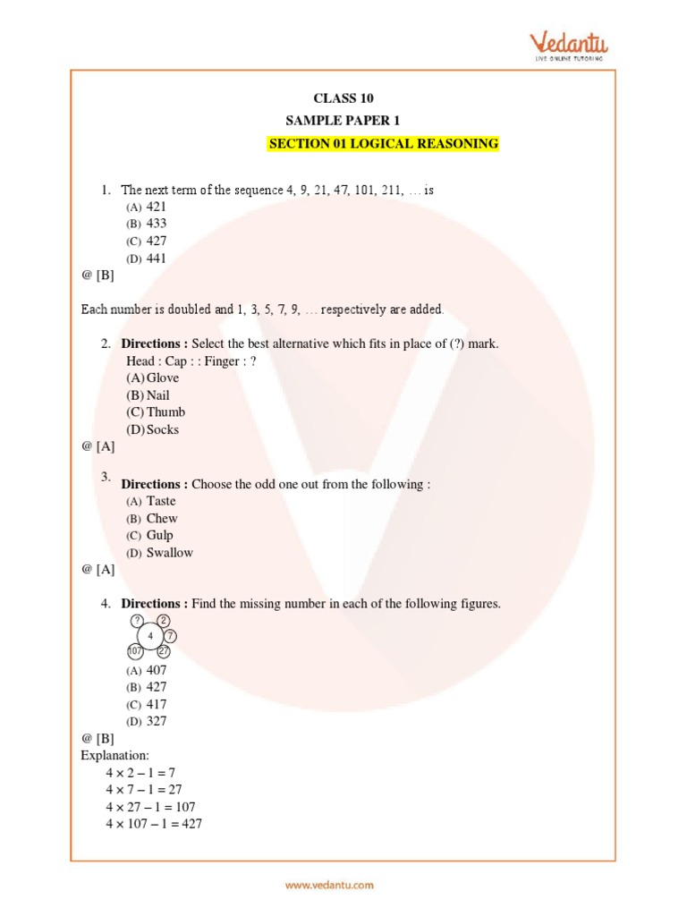 IMO Maths Sample Paper 1 For Class 10 | PDF | Triangle | Area