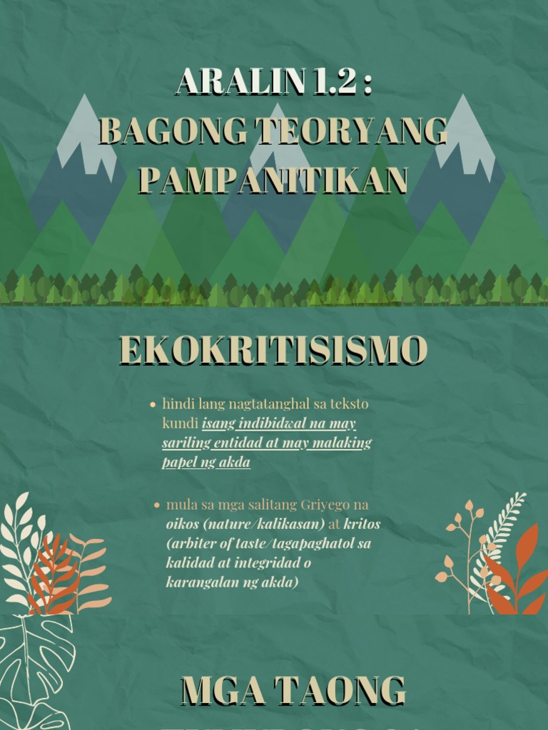 Cabatic - Ang Ekokritisismo | PDF