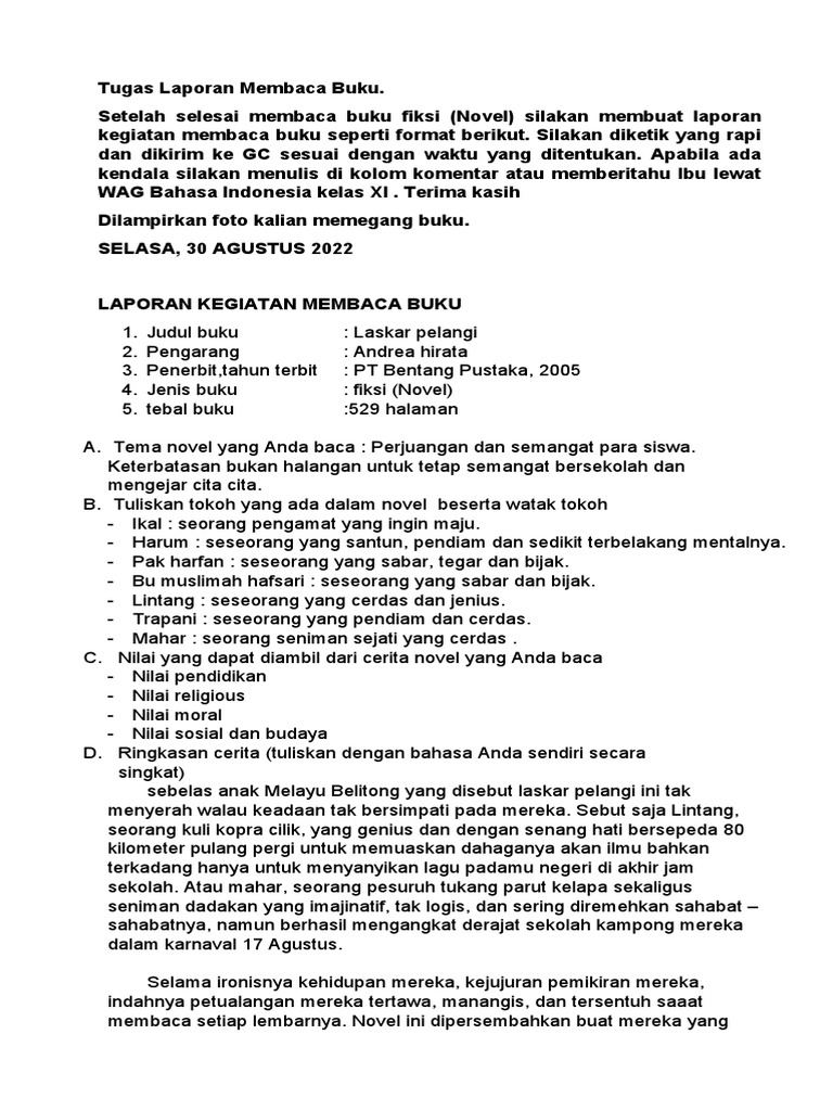 Laporan Kegiatan Membaca Buku | PDF