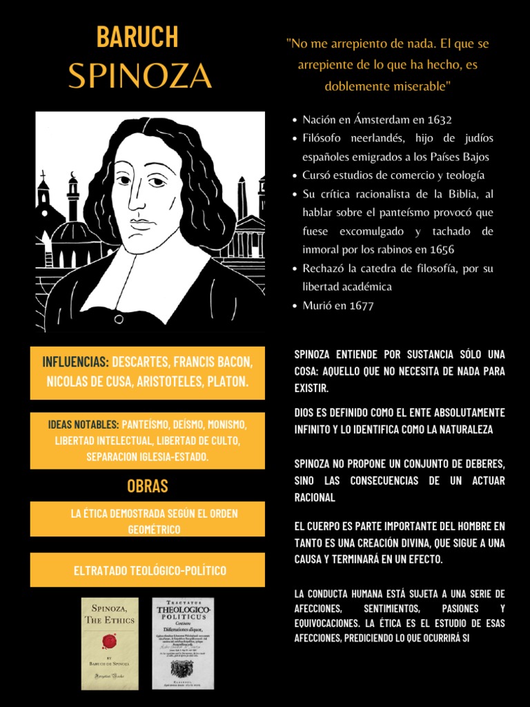 Biografía y Filosofía de Spinoza | PDF | Baruch Spinoza | Racionalismo