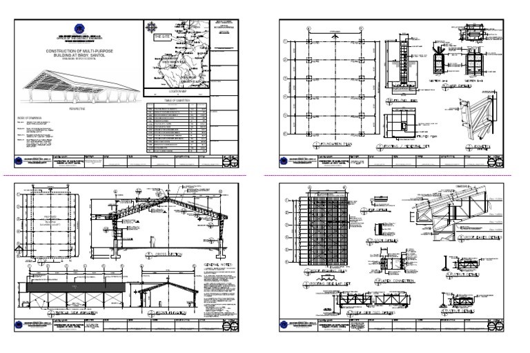 Barangay Covered Court Plans | PDF | Economic Sectors | Design