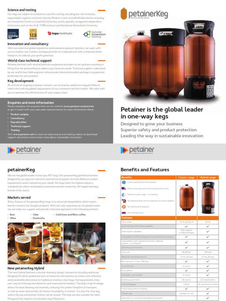 Petainer One Way Kegs Brochure | PDF