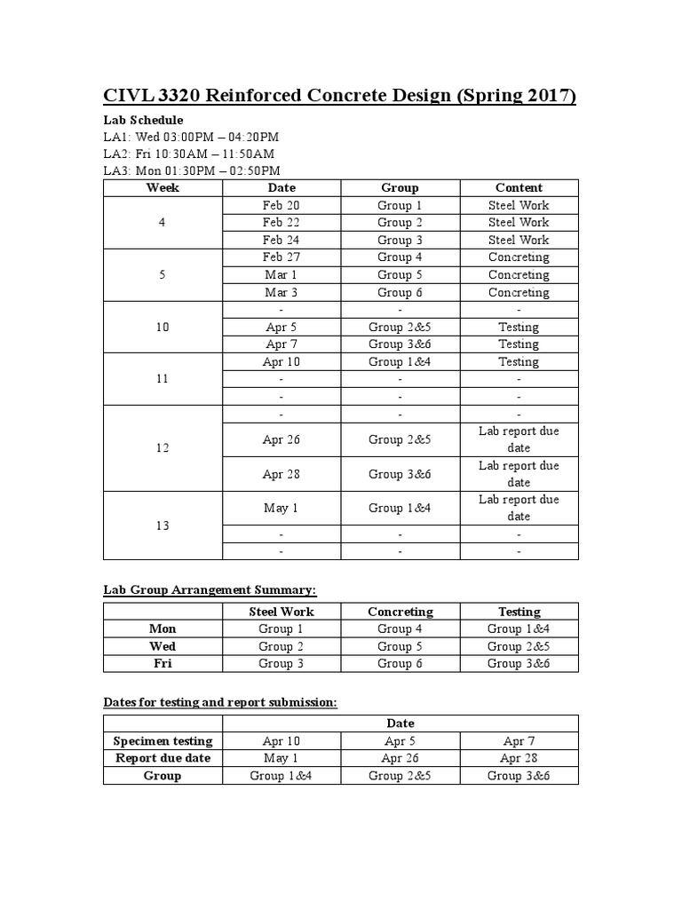 Lab Schedule | PDF