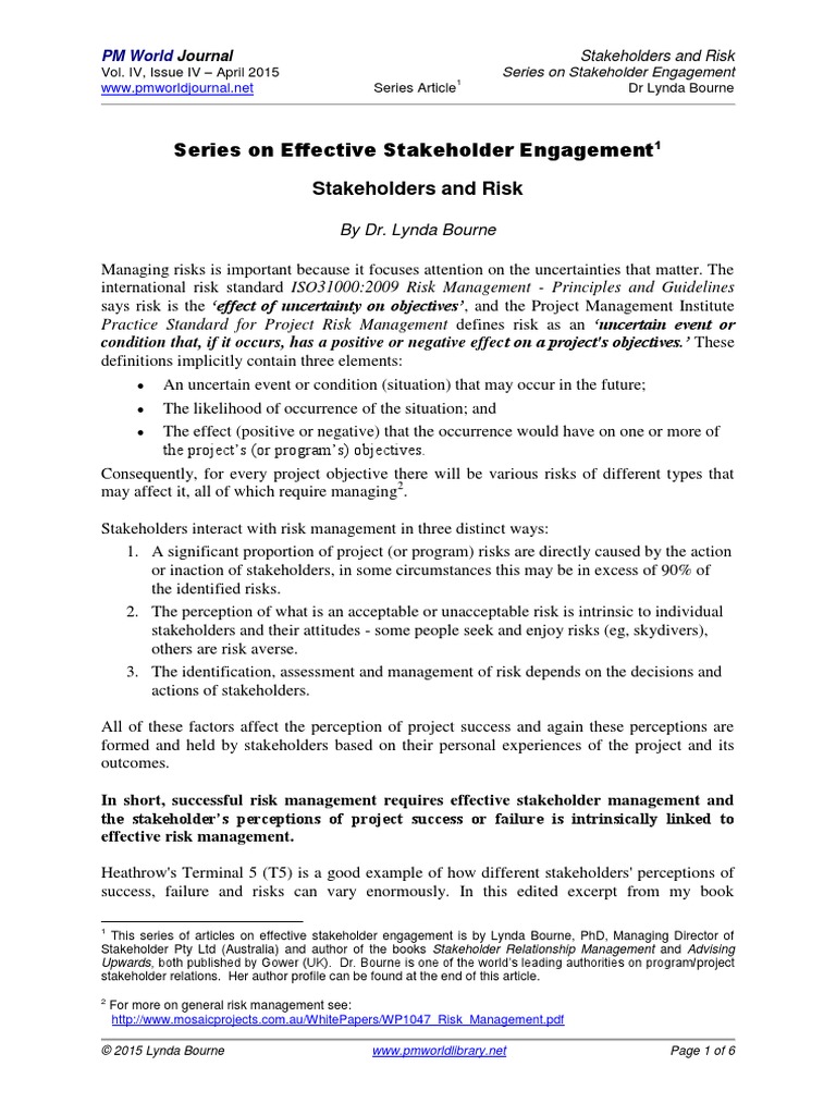 Stakeholders-Heathrow T5-Case Study | PDF | Risk | Risk Management