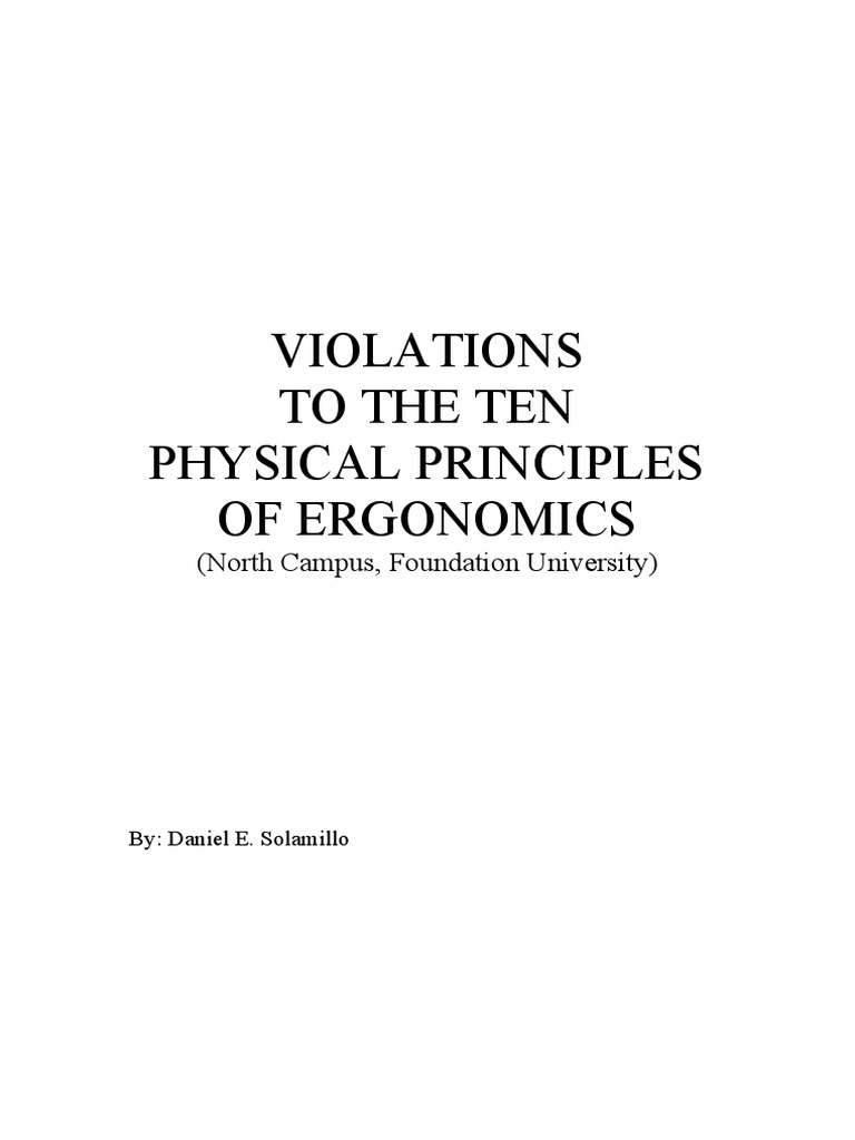 New - Violations To The Ten Physical Principles of Ergon | PDF | Chair ...