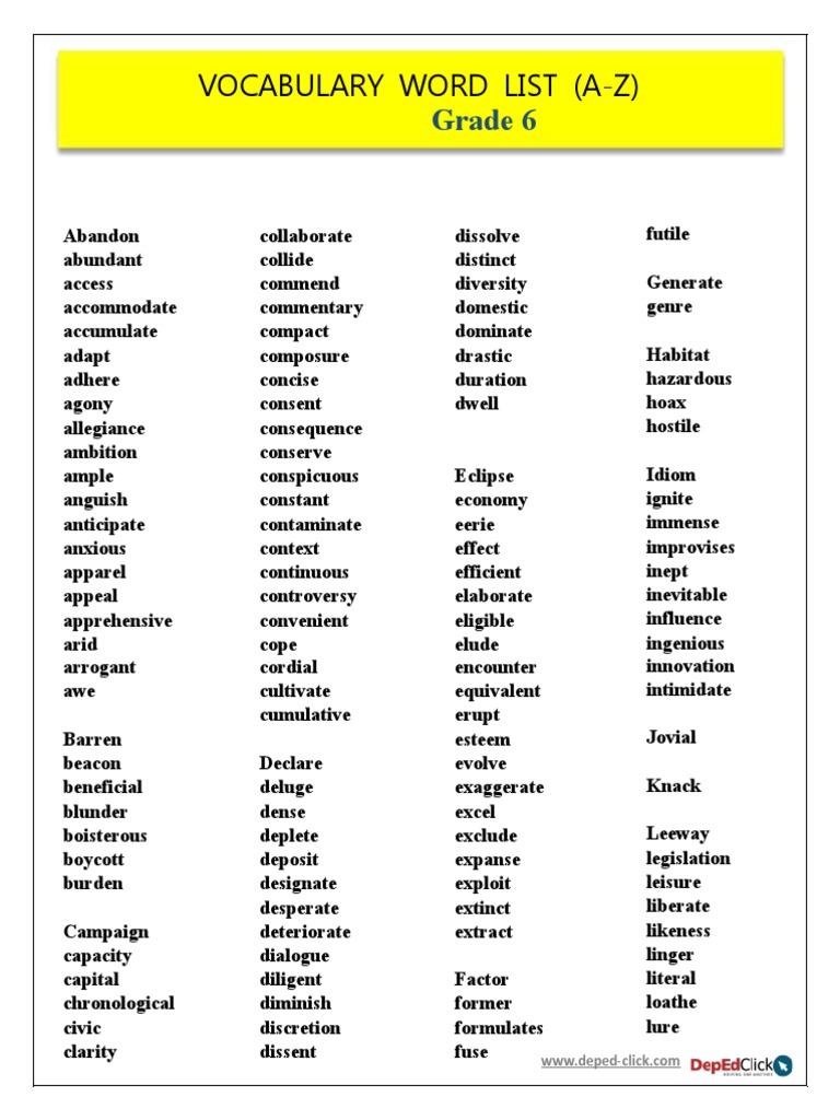 Vocabulary Word List 6 | Download Free PDF | Economies