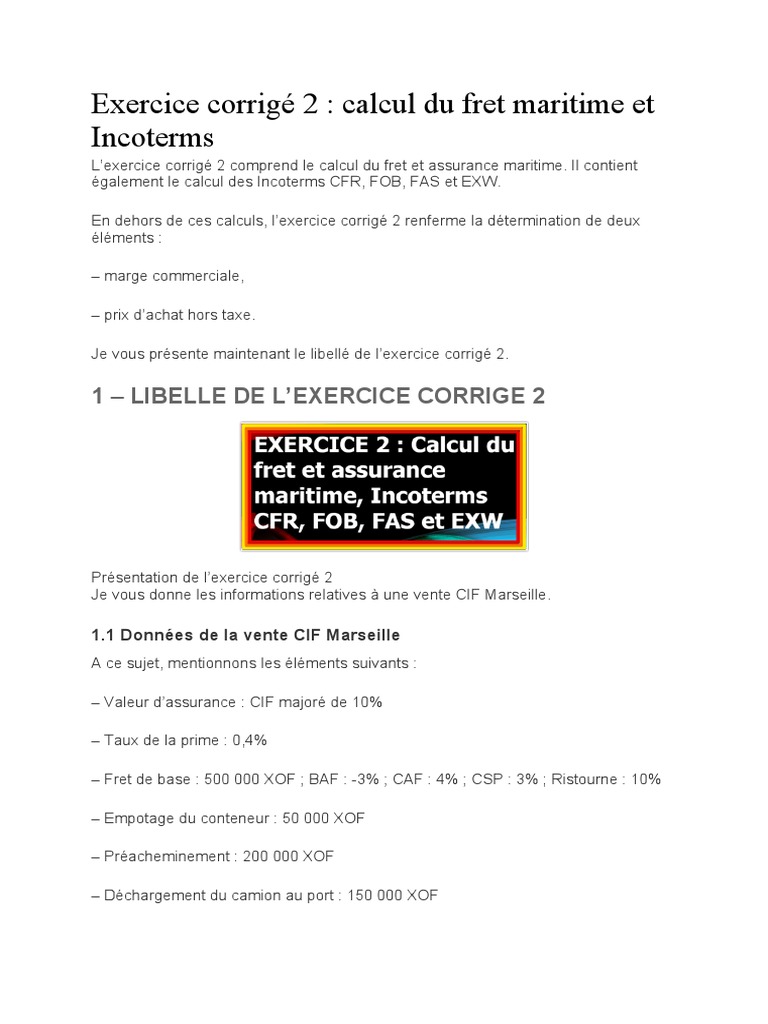 Exercice Corrigé 2 | PDF | Relations internationales | Commerce international