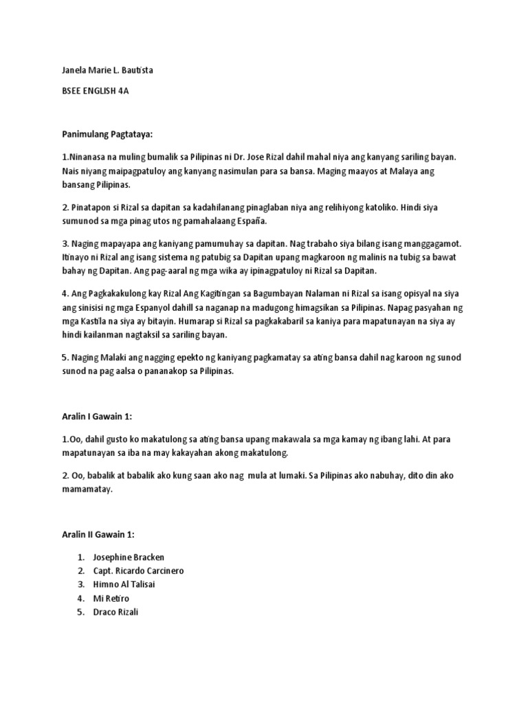 Ang Pagharap Sa Panganib at Kadakilaan Ni Jose Rizal Module | PDF