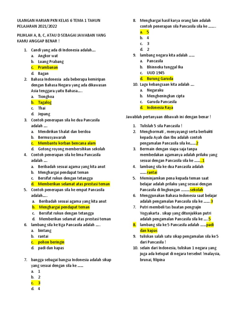 Uh Ips Tema 1 Kelas 6 Ririn | PDF | Perjalanan