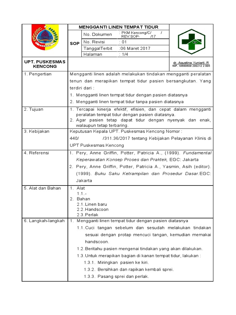Sop Mengganti Linen Tempat Tidur | PDF
