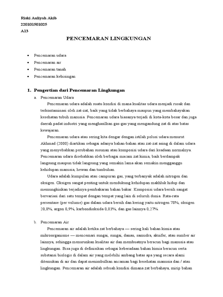 Tugas P. Lingkungan | PDF
