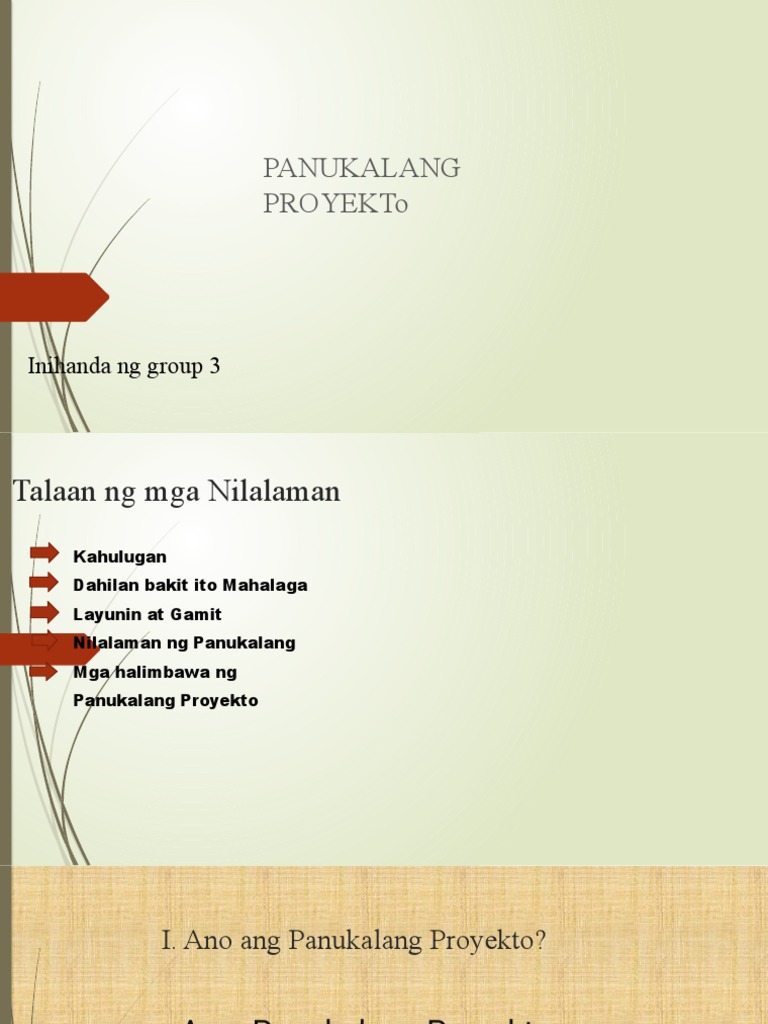 PANUKALANG PROYEKTo | PDF